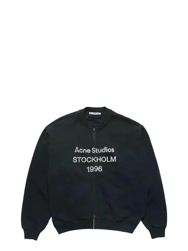 Acne Studios Logo Print Distressed Effect Sweatshirt - Grey