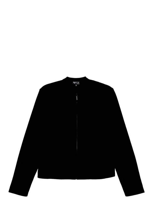 AGNÈS B. Zip-up Cropped Jacket - Black