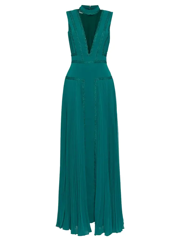 SAIID KOBEISY Crepe Georgette Gown - Green