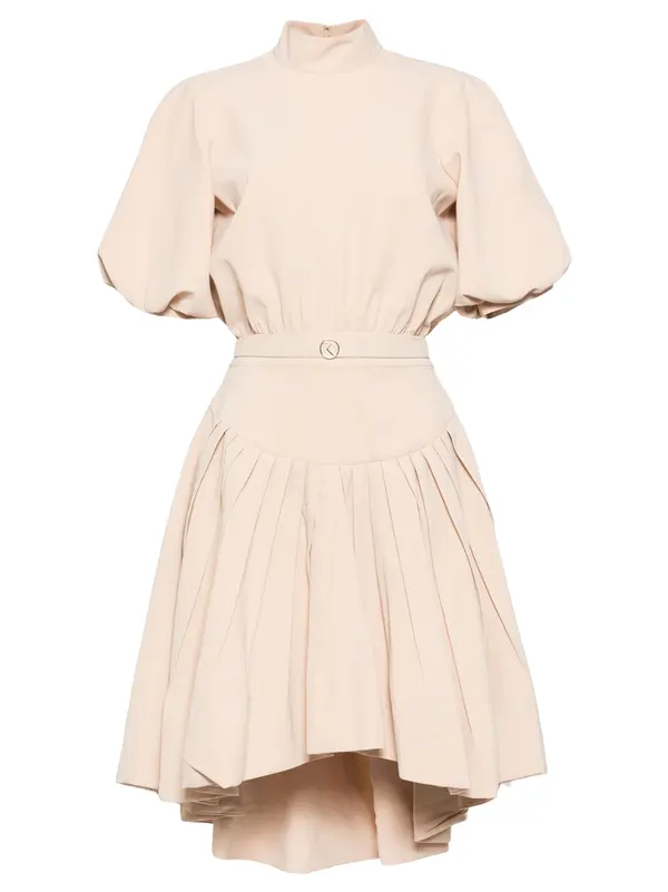 SAIID KOBEISY Crepe Mini Dress - Neutrals