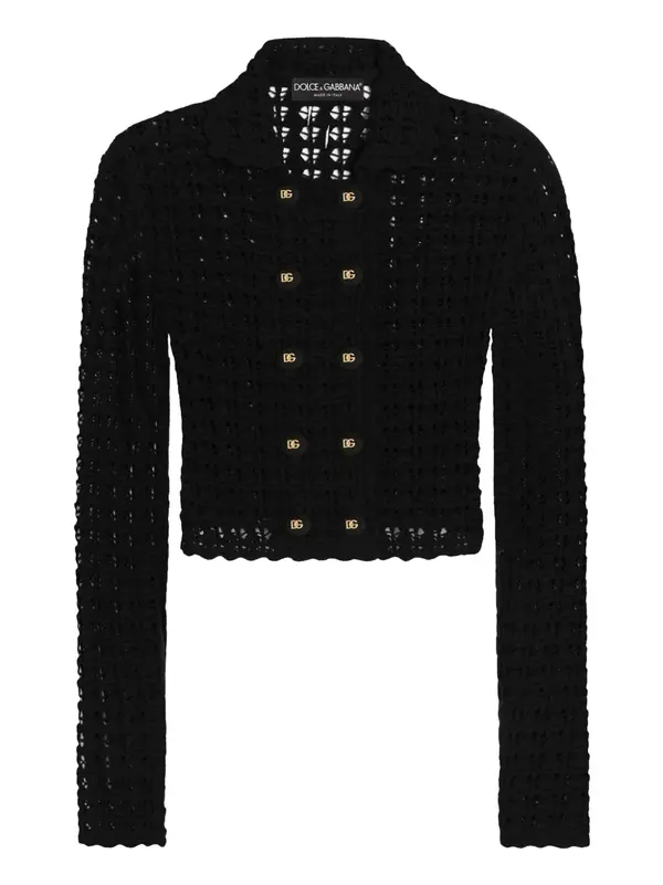 Dolce & Gabbana Crochet-knit Cardigan - Black