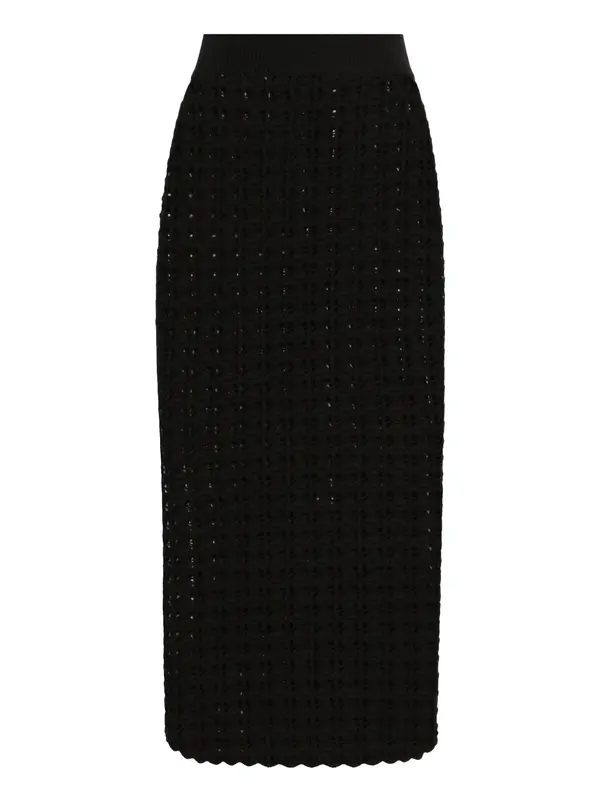 Dolce & Gabbana Knitted Midi Skirt - Black