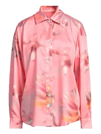 MSGM Printed Satin Shirt - Salmon Pink