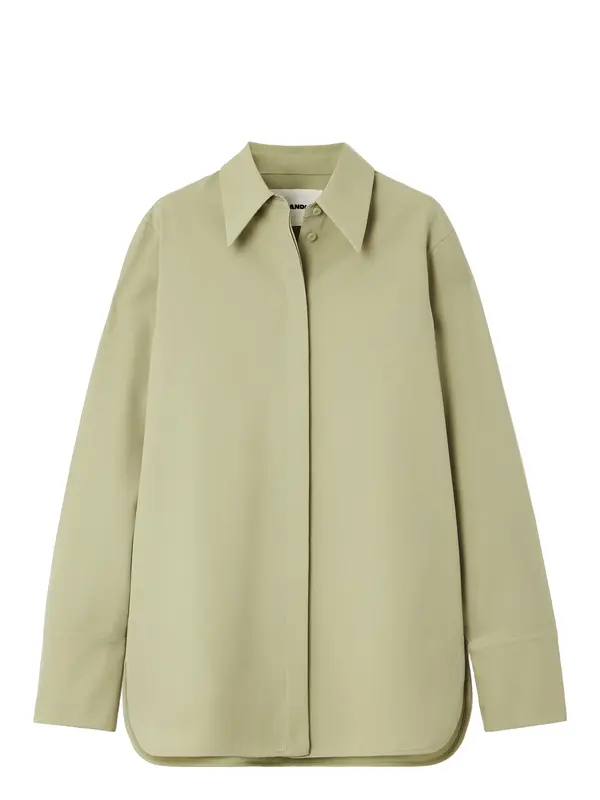 JIL SANDER Wool-twill Shirt - Green