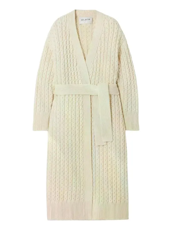 Alaïa Oversized Wool Cardigan - Ivory