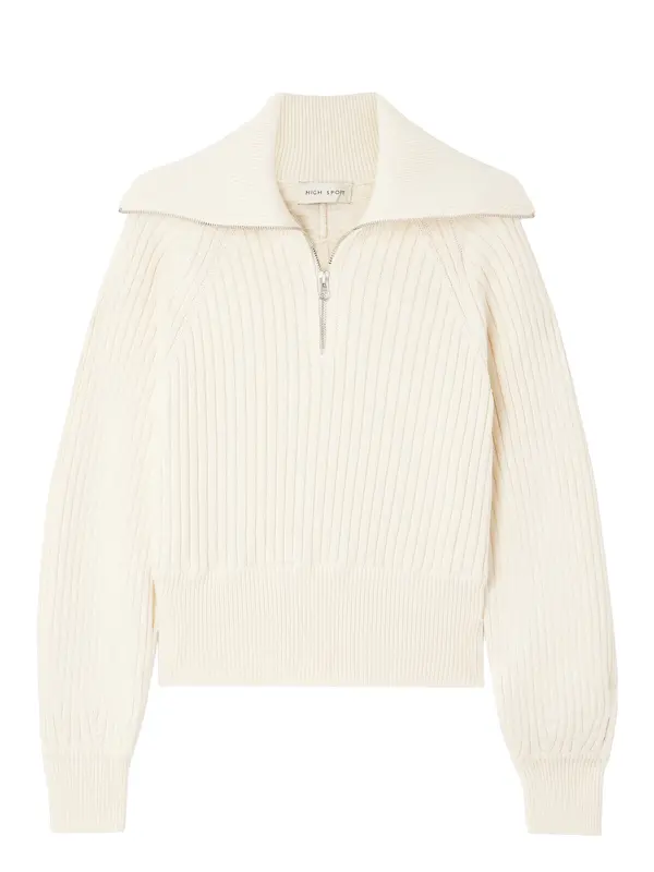 HIGH SPORT Chester Ribbed Cotton-blend Sweater - Ivory