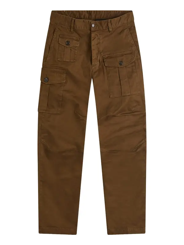 Dsquared2 Slim Fit Stretch Cotton Cargo Pants - Military Green