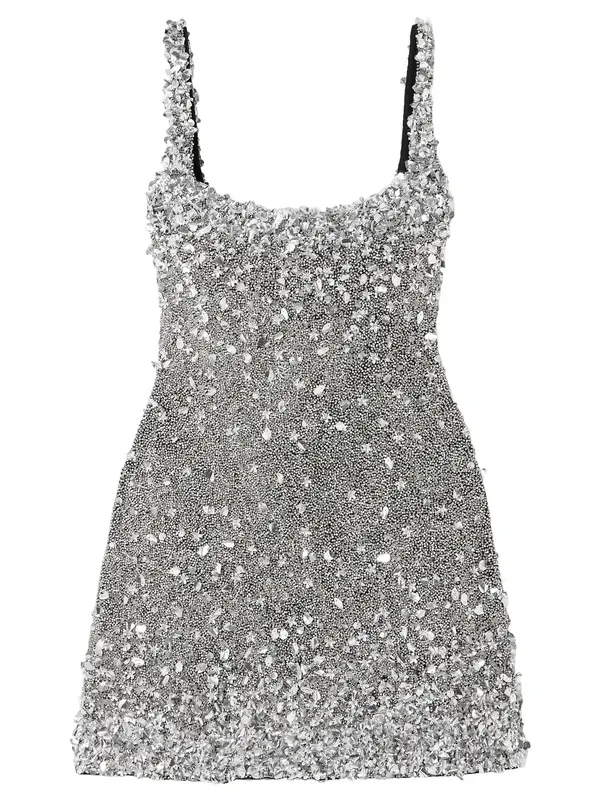 CLIO PEPPIATT Midas Embellished Mini Dress - Silver
