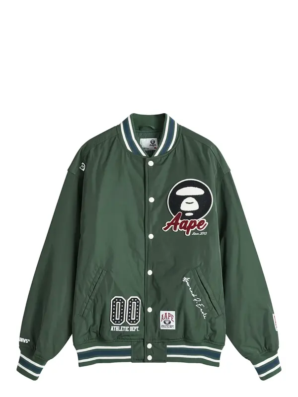 A BATHING APE Ice Hockey Varsity Jacket - Dark Green