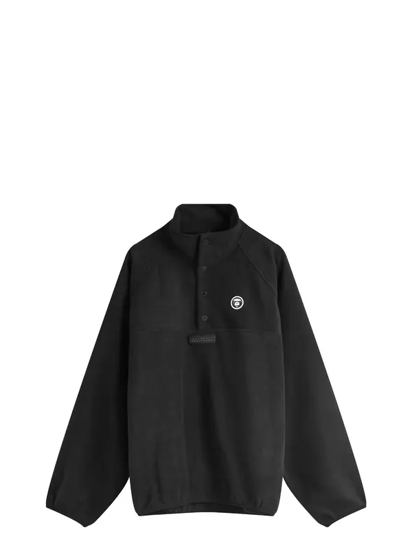 A BATHING APE Aape Now Moc Neck Polar Fleece - Black