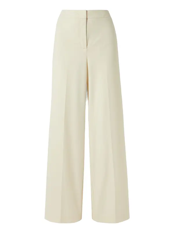 Max Mara Orche Cotton-blend Wide-leg Pants - White
