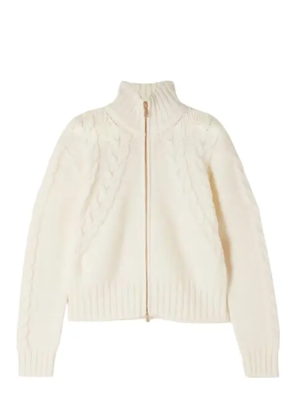 Max Mara Mabel Cable-knit Cardigan - White