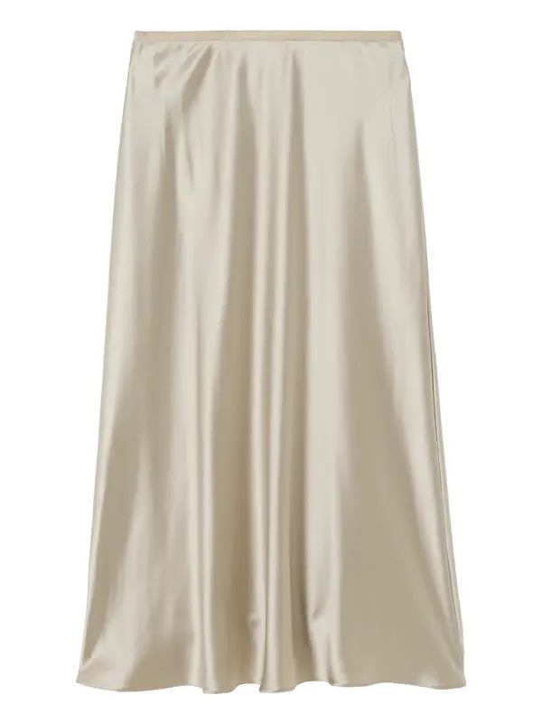 Max Mara Carnet Silk-satin Midi Skirt - Neutrals