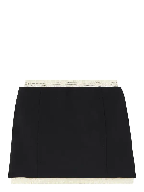 Victoria Beckham Layered Ruched Mini Skirt - Black
