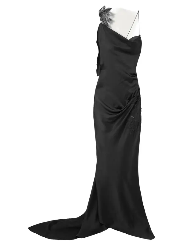 Victoria Beckham Asymmetric Gown - Black