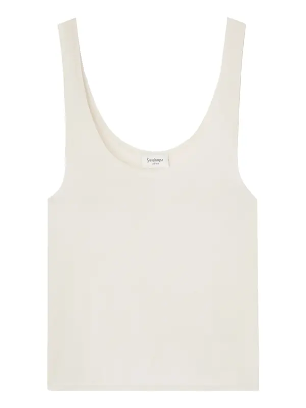 Saint Laurent Wool, Cashmere And Silk-blend Tank Top - Ivory