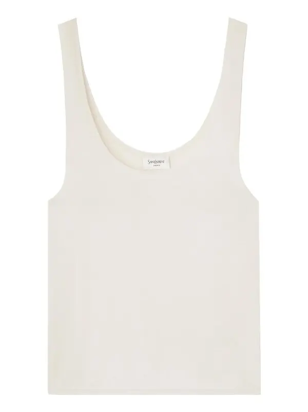 Saint Laurent Wool, Cashmere And Silk-blend Tank Top - Neutrals