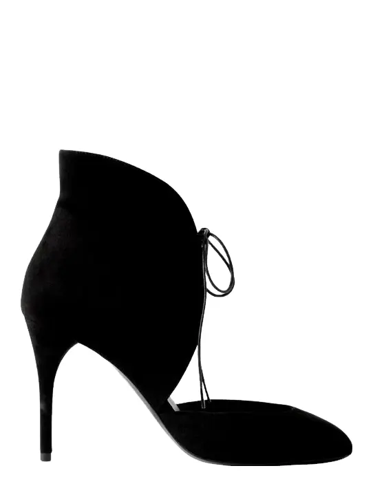 Alaïa Cutout Suede Ankle Boots - Black