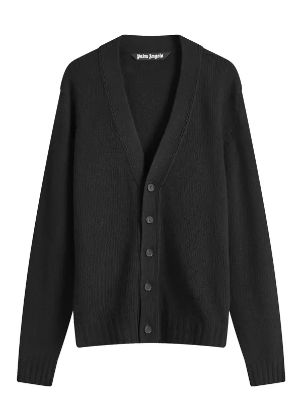 Palm Angels Curved Logo Cardigan - Black