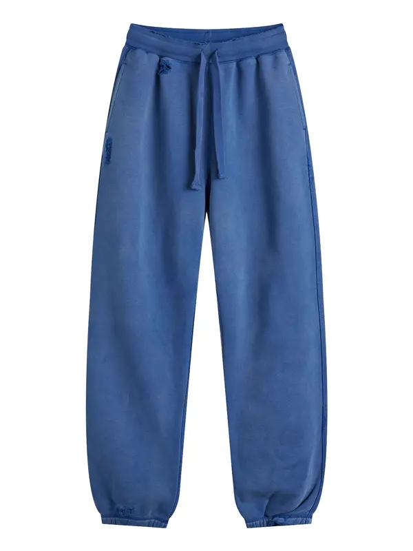 COLE BUXTON Distressed Sweat Pants - Washed Cobalt Blue