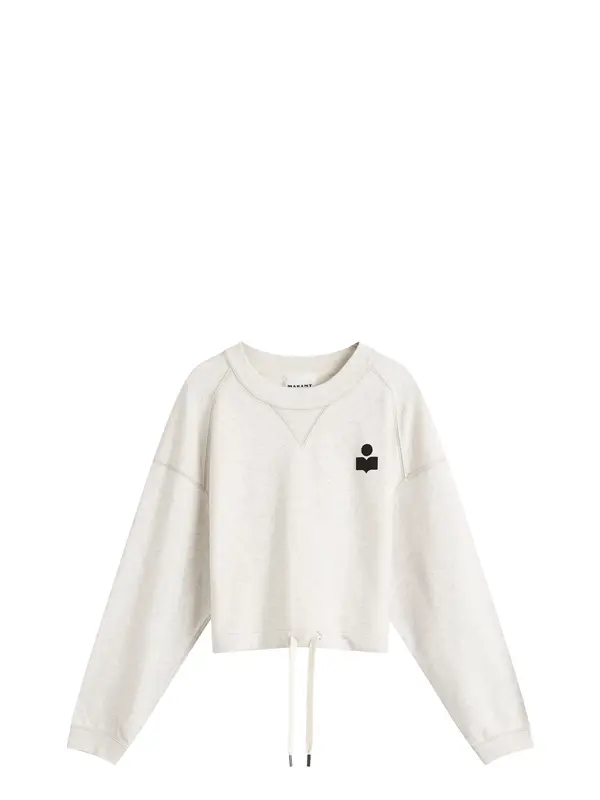 Isabel Marant Margo Drawstring Sweater With Logo - Ecru