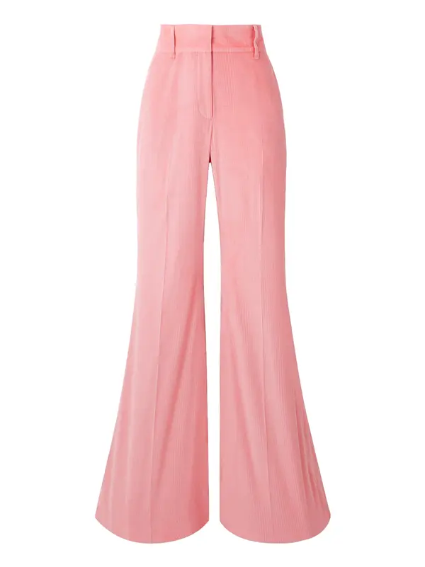 Gabriela Hearst Ianthe Cotton-corduroy Flared Pants - Pink