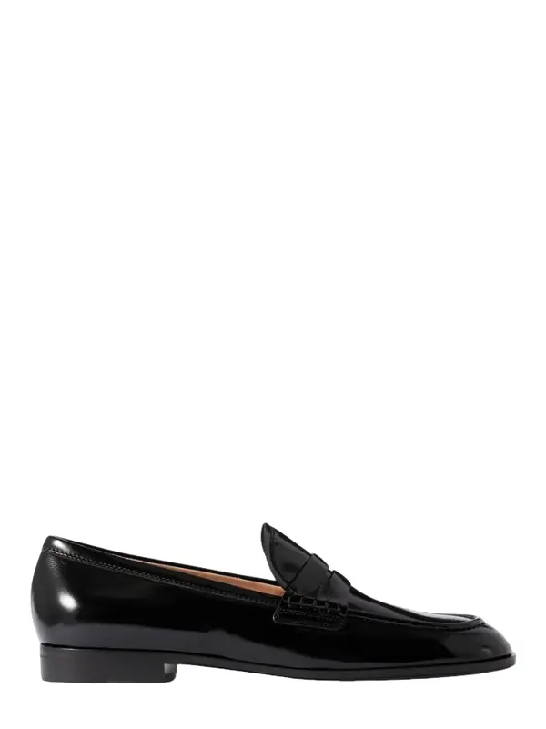 GIANVITO ROSSI Georgie Patent-leather Loafers - Black
