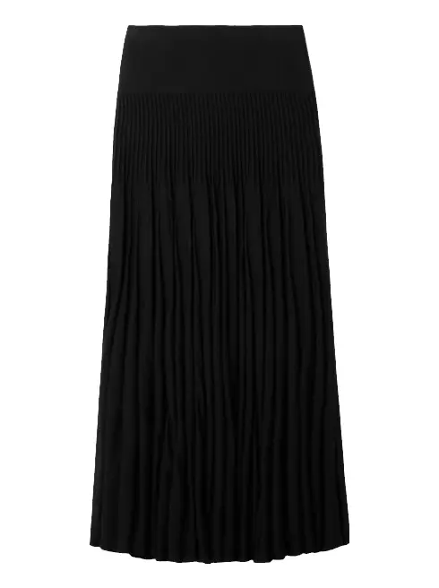 Alaïa Pleated Midi Skirt - Black