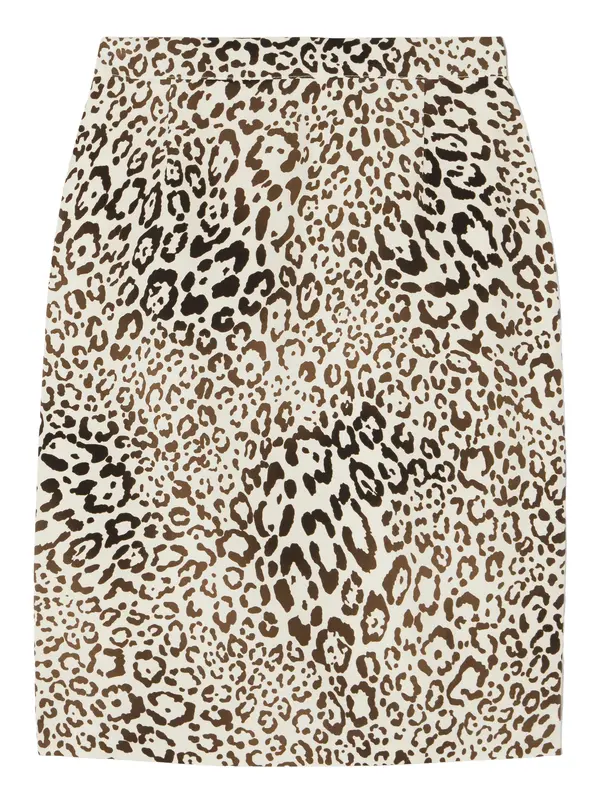 Alessandra Rich Leopard-print Silk-crepe Skirt - Animal Print