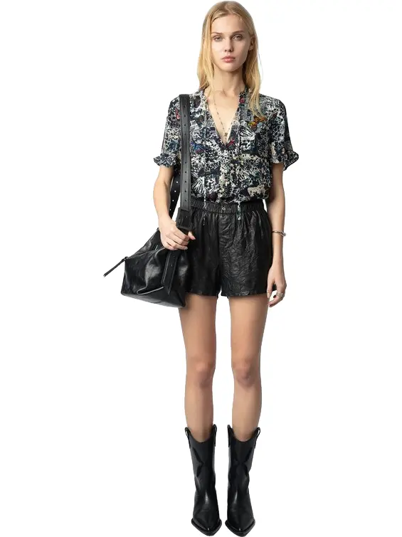 Zadig&Voltaire Tafiz Butterfly Print Top - Blue