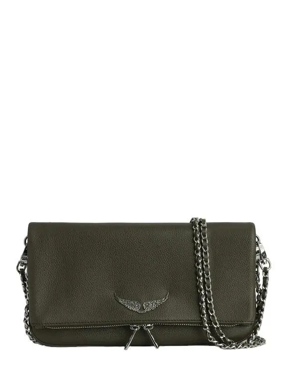Zadig&Voltaire Rock Grained Leather Clutch - Natural