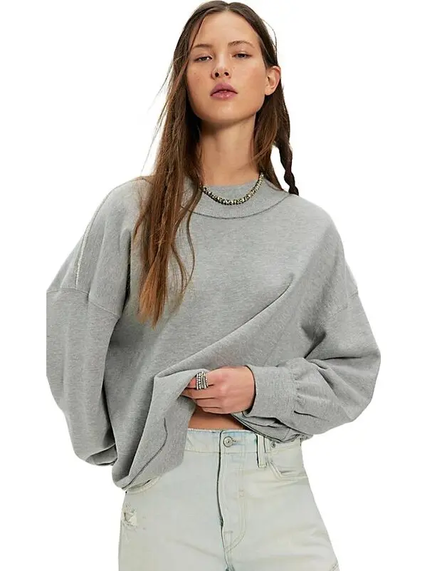Free People Palm Springs Pullover - Heather Grey