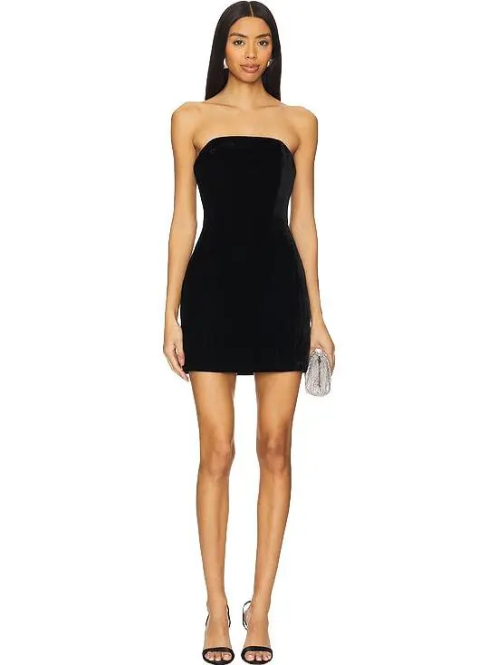 LOVERS AND FRIENDS Franny Velvet Mini Dress - Black
