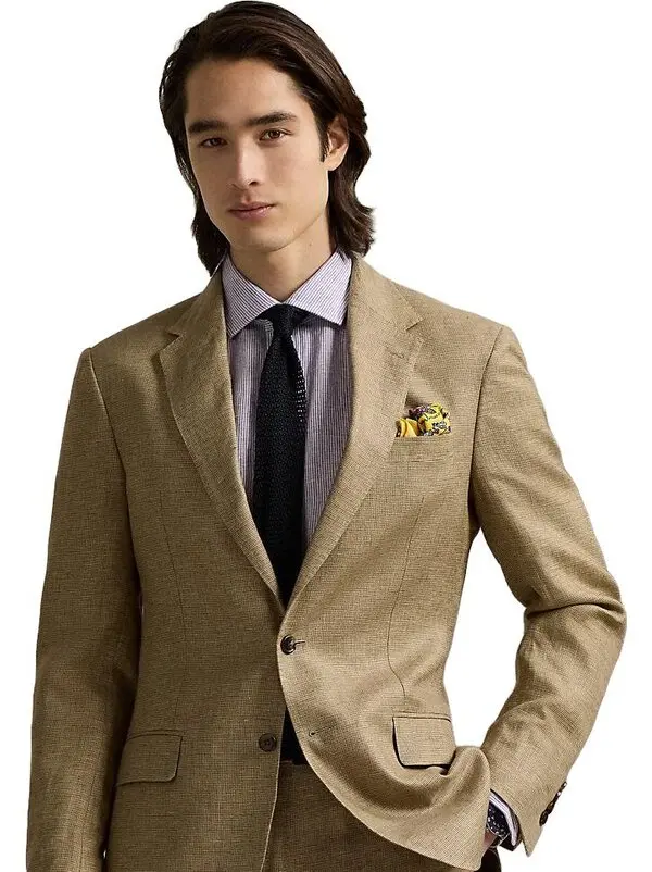 Ralph Lauren Polo Tailored Tick-weave Sport Coat - Tan Multi