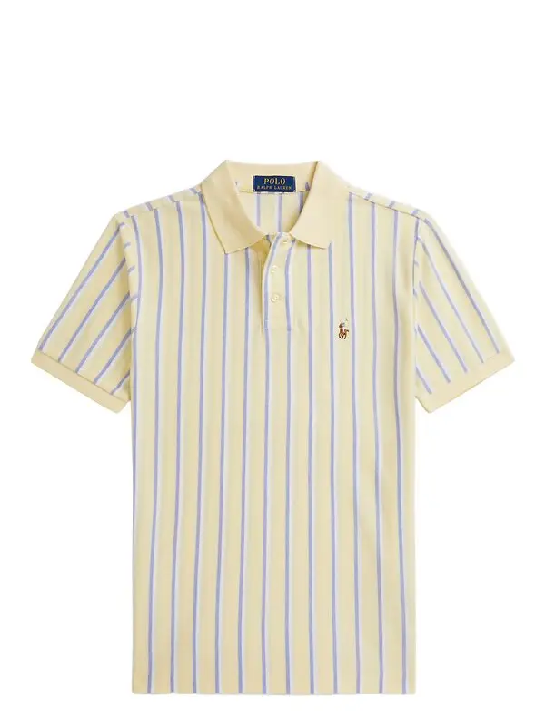 Ralph Lauren Striped Oxford Mesh Polo Shirt - Wicket Yellow Multi