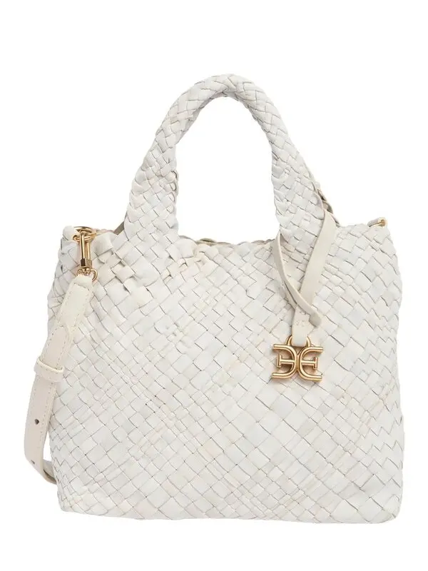 Sam Edelman Small Priya Woven Leather Tote - Cream