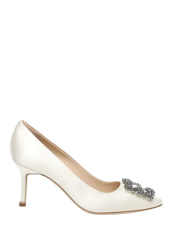 Manolo Blahnik 70mm Hangisi Pumps - White