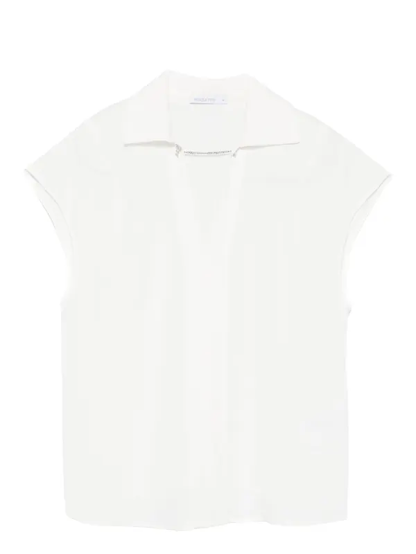 Patrizia Pepe Cufflink-detail Blouse - White