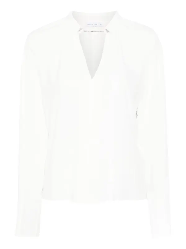 Patrizia Pepe Cufflink-detail Blouse - White