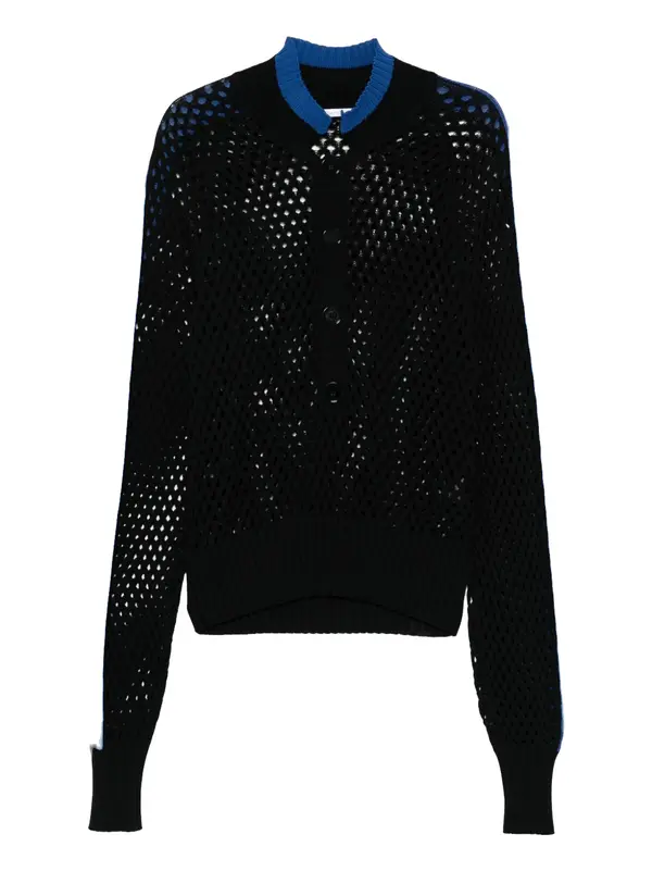 Patrizia Pepe Open-knit Sweater - Black
