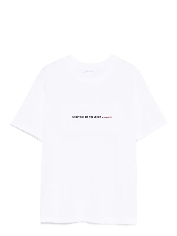 Patrizia Pepe Embossed Slogan T-shirt - White