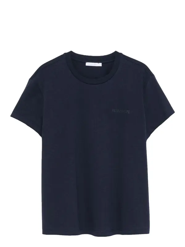 Patrizia Pepe Rubberised-logo T-shirt - Blue