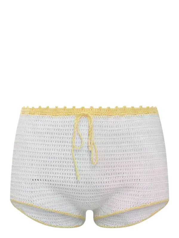 MIXIK Crochet-knit Thigh-length Shorts - White
