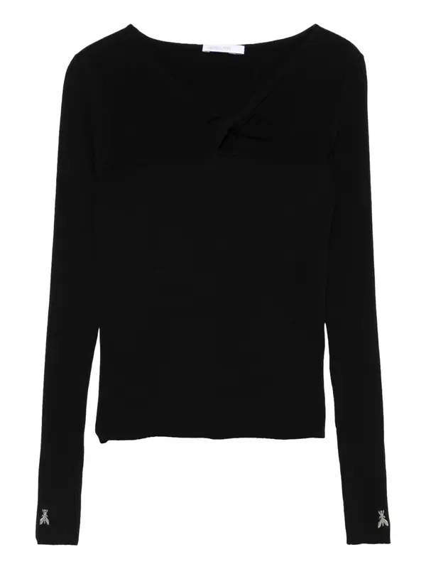 Patrizia Pepe Knot-detailed Jumper - Black