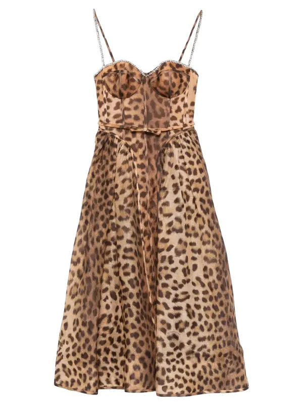 Zimmermann Crush Midi Dress - Brown