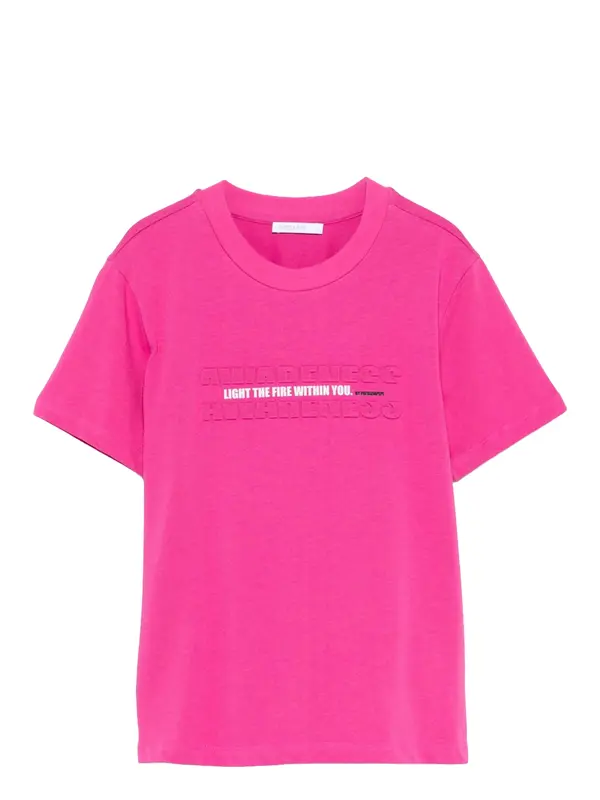 Patrizia Pepe Embossed Slogan T-shirt - Pink