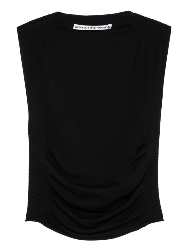 Alexander Wang Ruched Sleeveless Top - Black