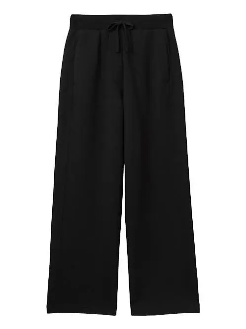REISS Laney Wide-leg High-rise Stretch-jersey Jogging Bottoms - Black