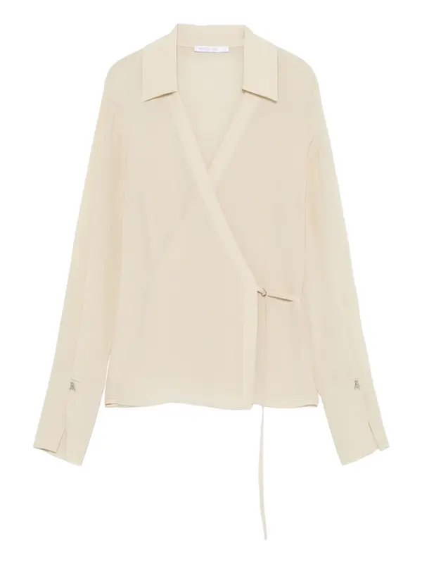 Patrizia Pepe Wrap Blouse - Neutrals
