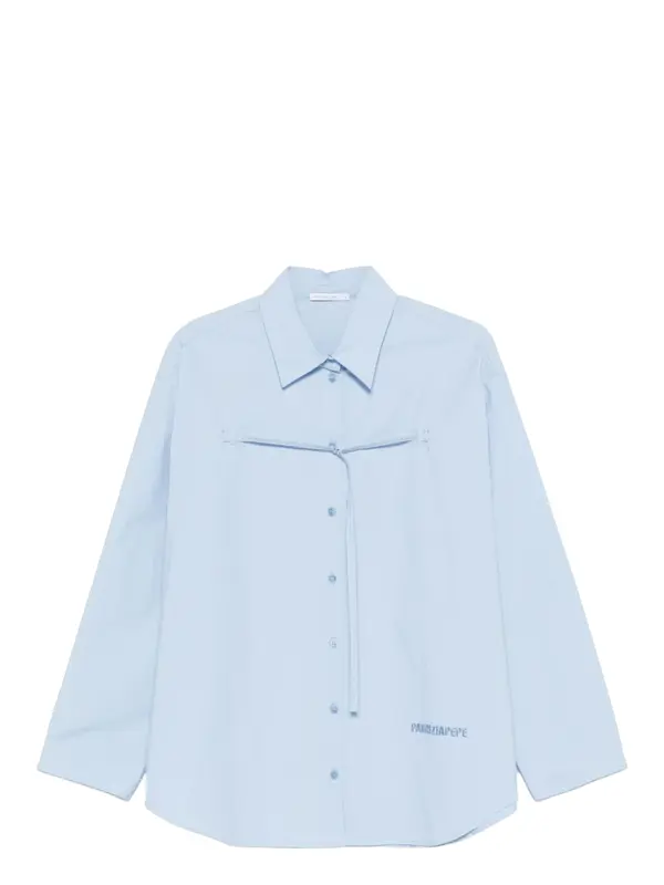 Patrizia Pepe Strap-detail Shirt - Ca38 Shirting Sky